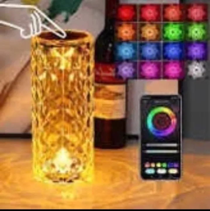 Crystals lamp led bedside touch lamp colour changing light app control ...