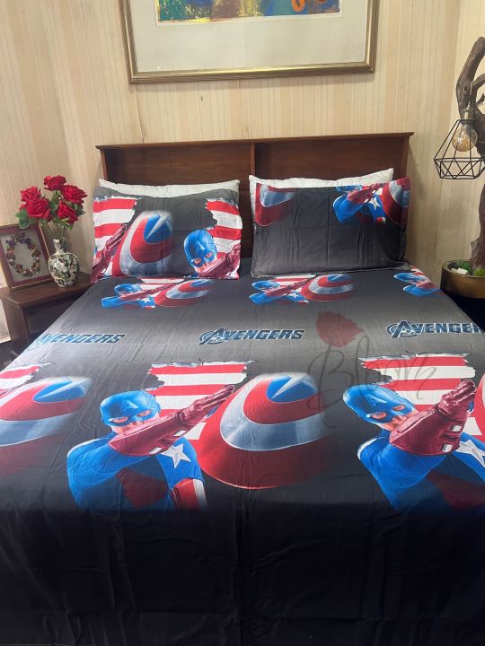 Captain America marvel bed sheet with 2 pillow case | Daraz.lk