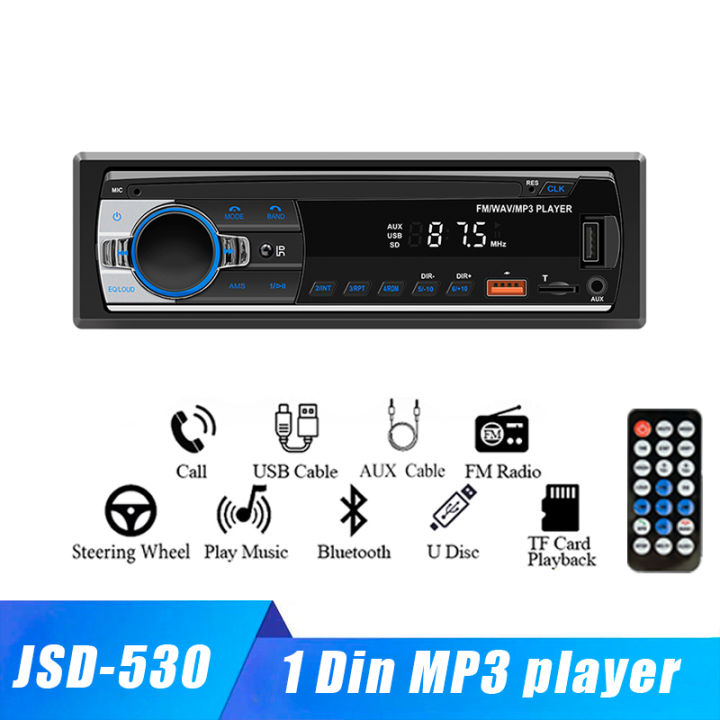 Car Radio 1 din Stereo Player Digital Bluetooth Car MP3 Player FM Radio ...