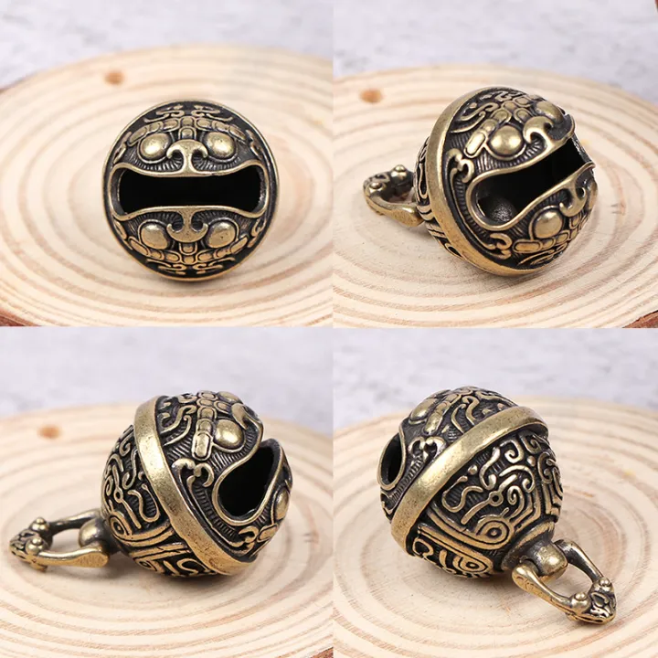 1PCS Lucky Brass Handicraft Die Casting Drop Bell Key Car Button Wind ...