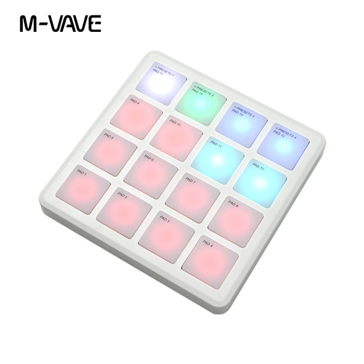 M-VAVE Pocket Pad Portable Wireless MIDI Controller 16 Pads Suitable ...