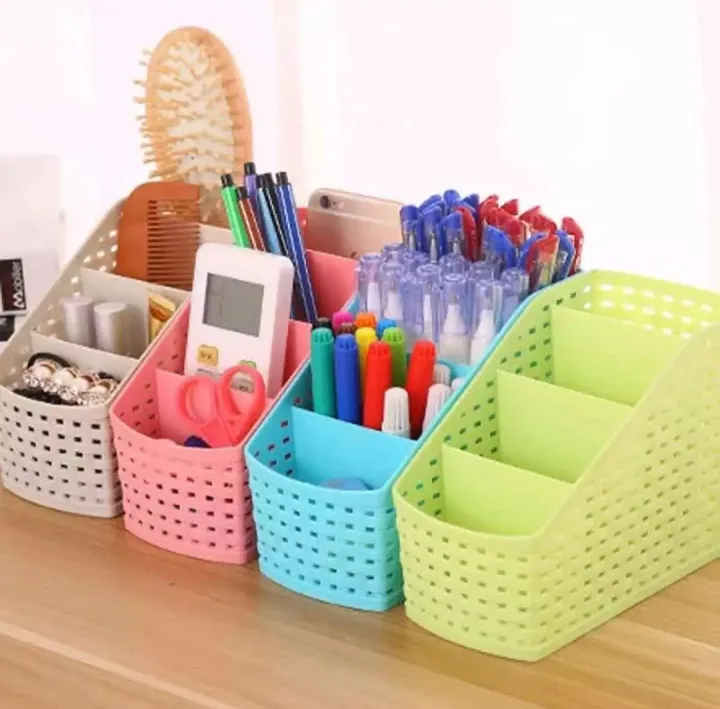 Rambo Multi-Purpose Stand, 4 Grids Multicolor Desktop Pen and ...