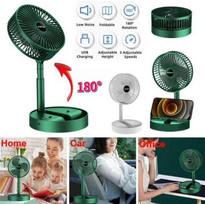 Original Portable Rechargeable USB Table Fan with warranty – Foldable ...