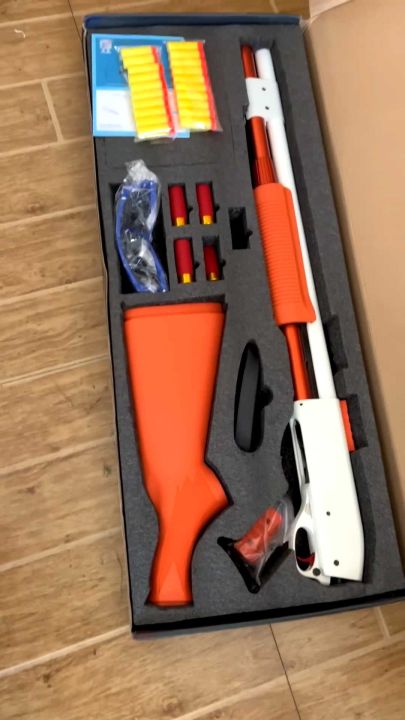 Nerf Foamic Refills Blaster Short Gun Shell Ejecting Shotgun Toy for ...