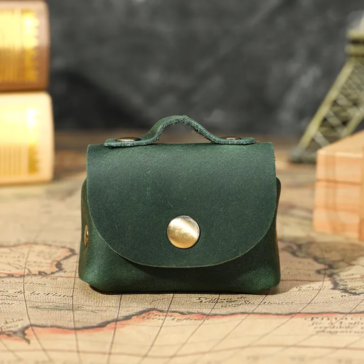 Vintage Crazy Horse Leather AirPods Case, Multicolor Handmade Genuine ...
