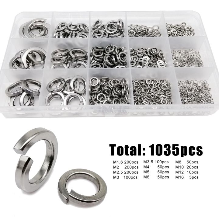 Total 1035pcs M1.6 M2 M2.5 M3 M3.5 M4 M5 M6 toM16 304 Stainless Steel ...