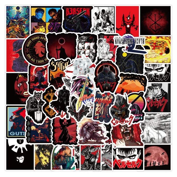 50Pcs Manga Berserk Stickers Berserk Guts Decals Suitcase Motorcycle ...