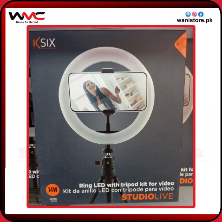 KSIX StudioLive 14W Ring Light with Tripod – Best Ring Light for Video ...