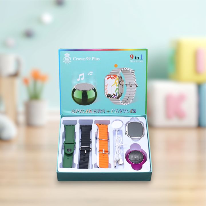 Crown 99 plus 9 in 1 Smart watch With Speaker New Look Speaker Plus ...