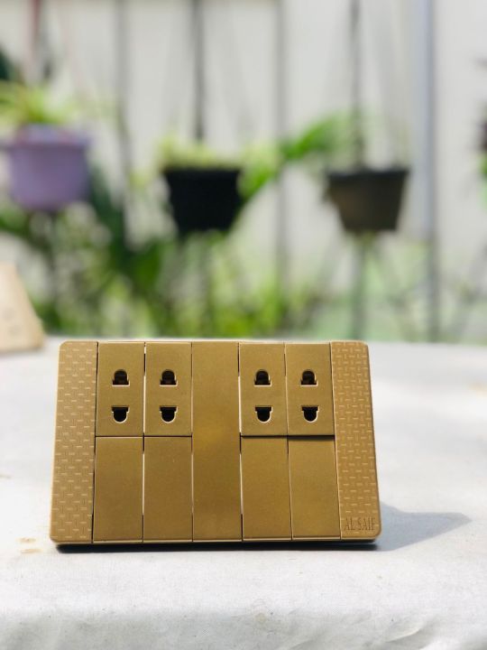 Chinna Fitting Switch Socket Board/Switch Socket Plate 6+2 | Daraz.pk