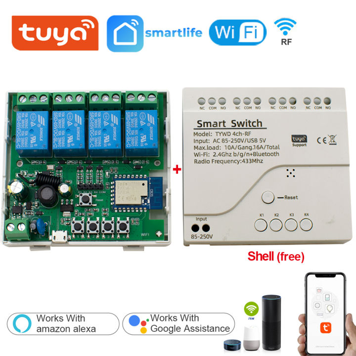 Tuya Smart Wifi Switch Module 12V 24V 220V RF 433 Remote Control ...
