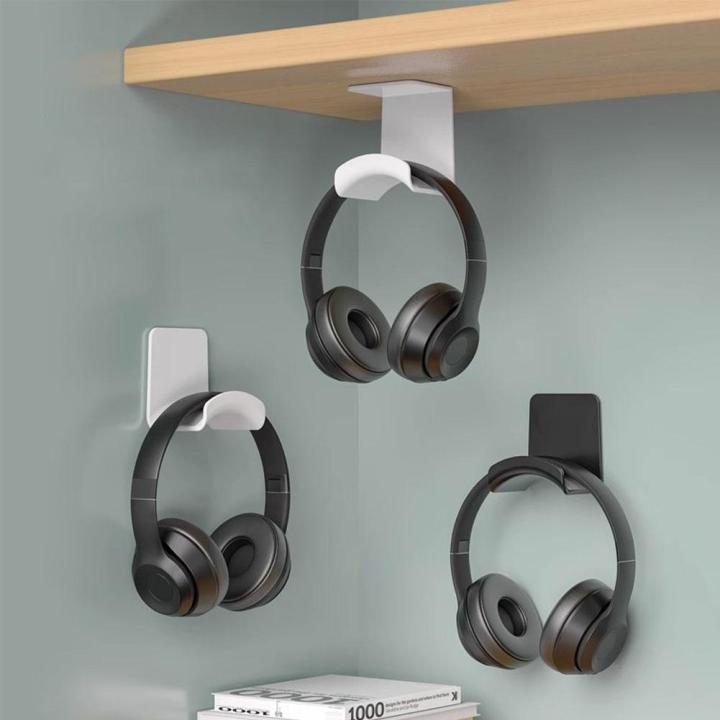 Universal Headphone Stand Adhensive Plastic Wall Mount Hanger Under ...