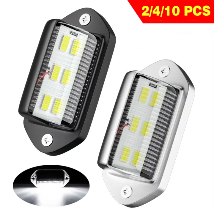 2PCS 6 LED Car License Number Plate Light For SUV Truck Trailer Van Tag ...