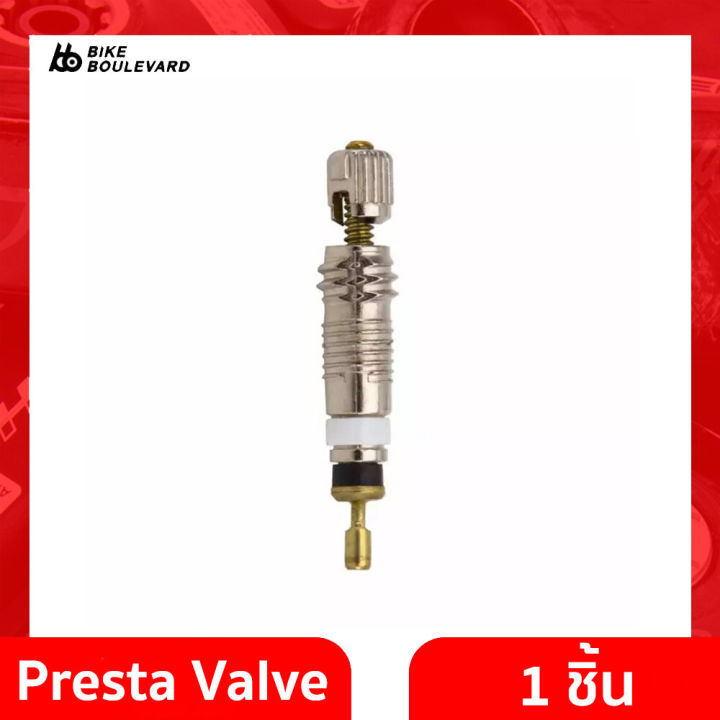 The Presta valve mechanism has a removable core for replacement from ...