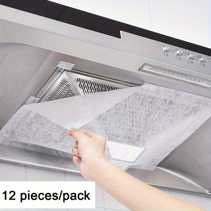 12 sets of universal range hood grease adsorption filters - non stick ...