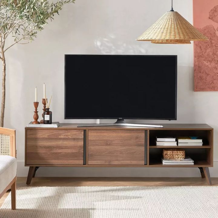 TV Console Table up to 60 '' TV Cabinet Low Entertainment Center Narrow ...