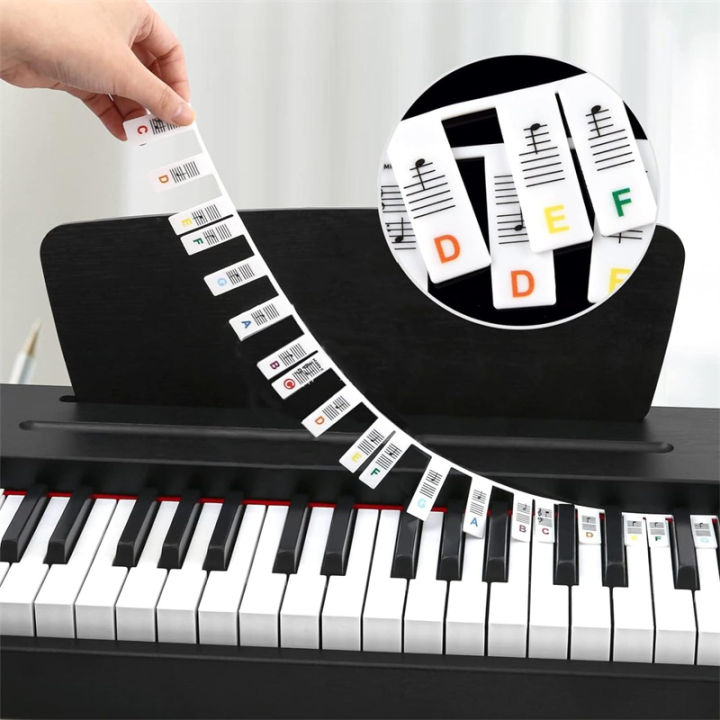 Piano 88 Key Sticker Beginner Keyboard Note Marker Piano Removable Key ...
