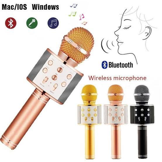 WS 858 Portable Rechargeable Wireless Bluetooth Microphone & HiFi ...