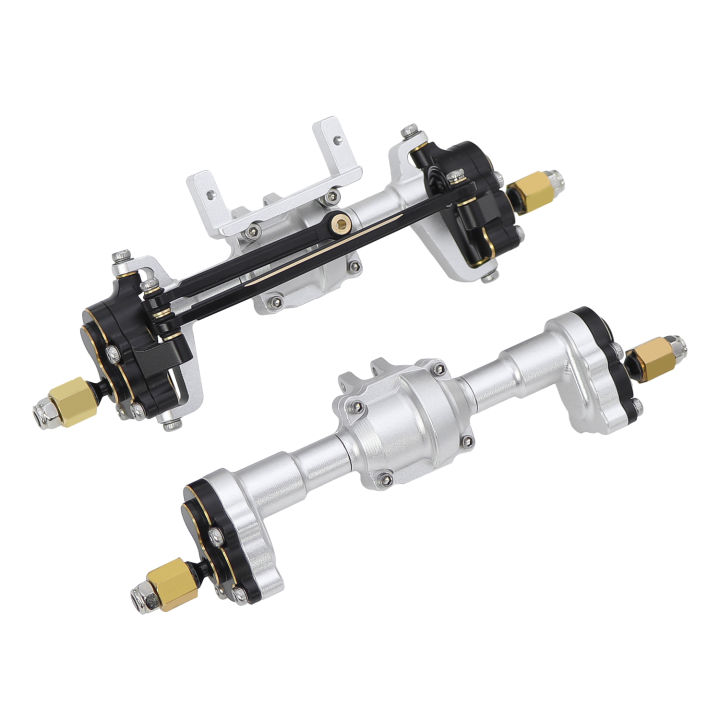 Aluminum Front Rear Portal Axle Complete Set+Brass Knuckle Cover For 1/ ...