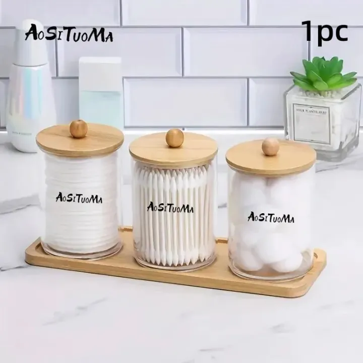 1pc High Appearance Level Transparent Cotton Swab Can Dustproof Storage ...