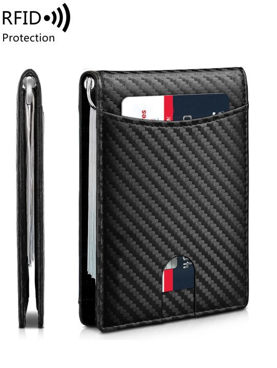 RFID anti-theft double fold wallet minimalist ultra-thin credit card ...