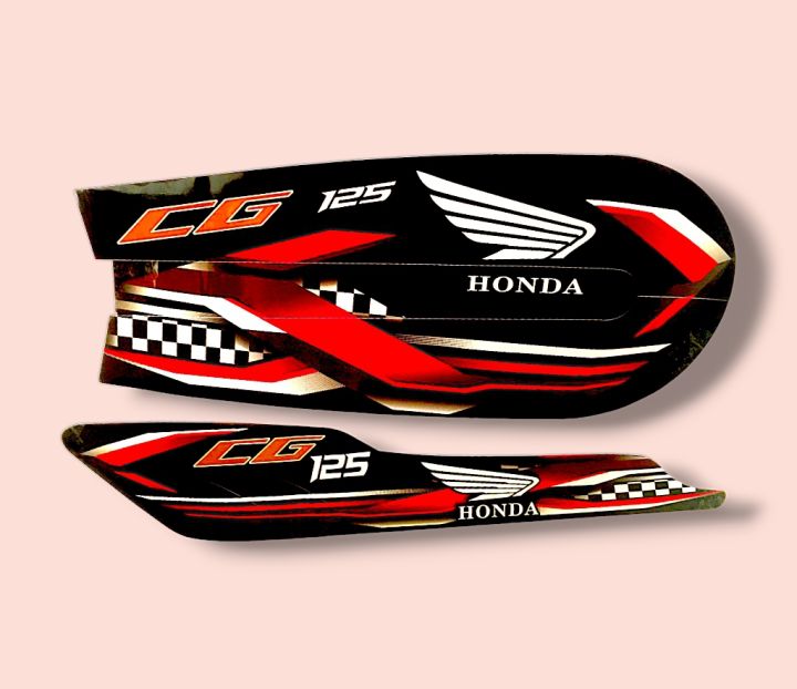 chain cover sticker for 125 cc cg Honda with Silencer Sticker / design ...