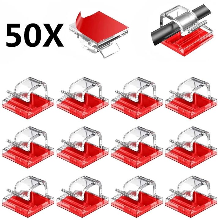 Self-adhesive Cable Holder Fixer Clips Organizer Clamp Management ...