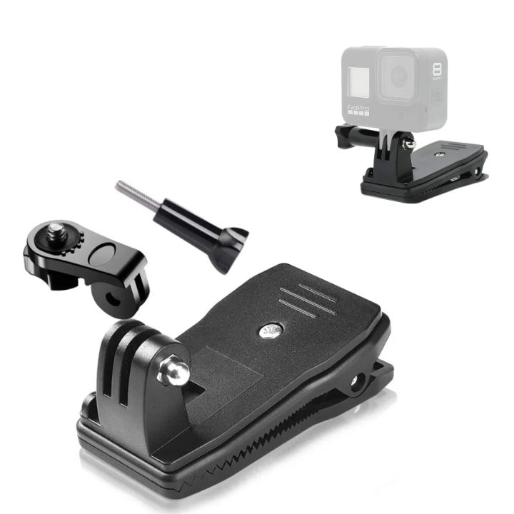 Backpack Strap Clip 360 Degree Rotation Hat Belt Clamp Mount For Gopro ...