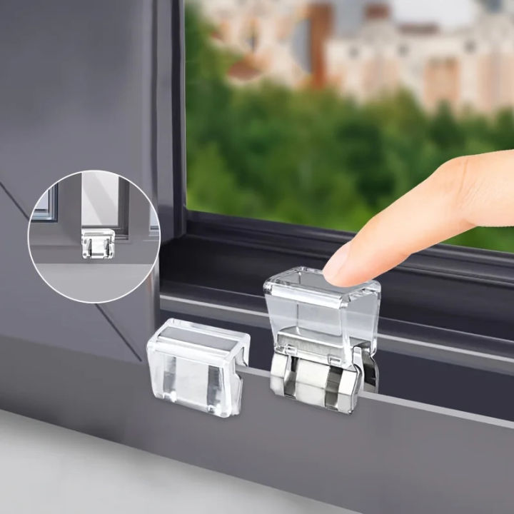6-Piece heavy-duty sliding window lock, screen fixing clip, window rail ...