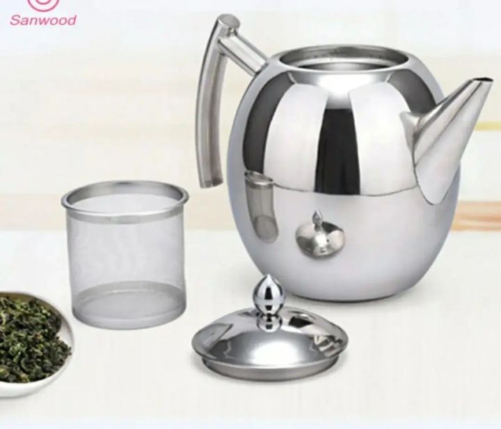1.5L Stainless Steel Kettle Teapot Thicker with Filter Hotel Tea Pot ...
