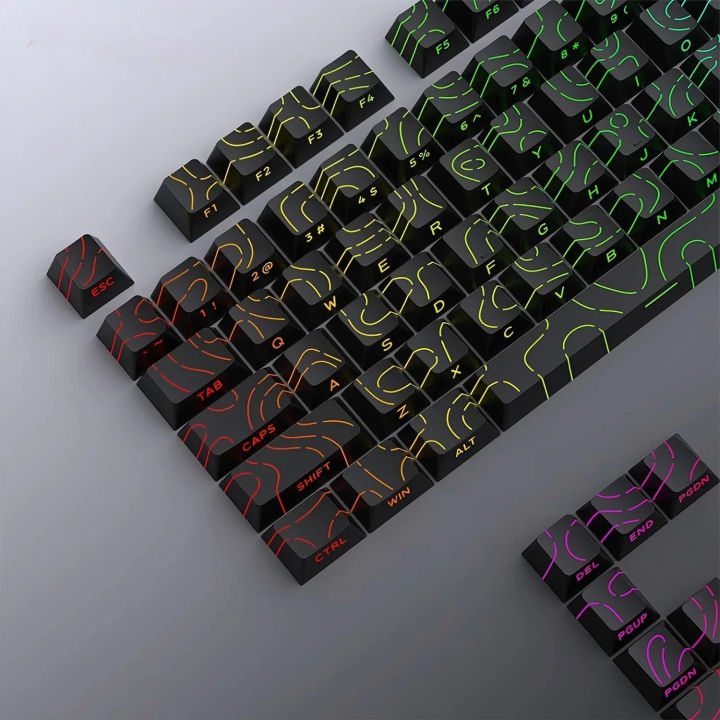 New Topographic Keycaps 4.0 Version Shine Through 98 Key PBT Cherry ...