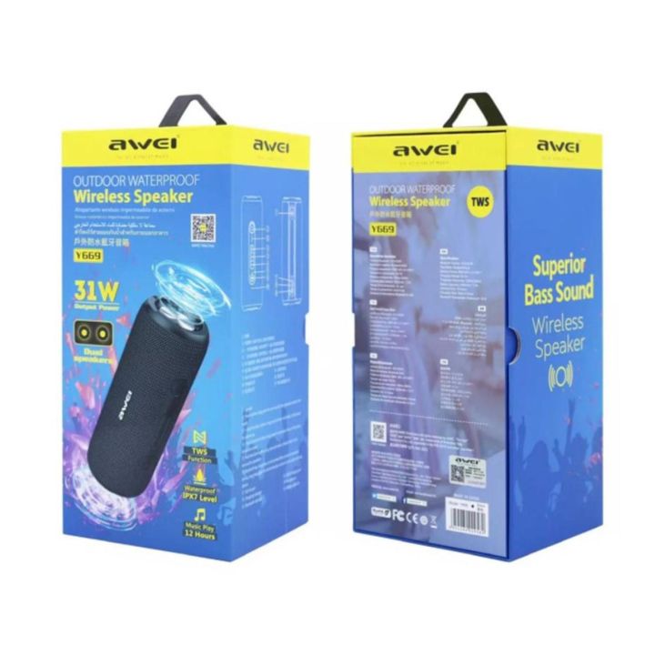 Awei Y669 Portable Bluetooth Speaker 1 year official warranty | Daraz ...
