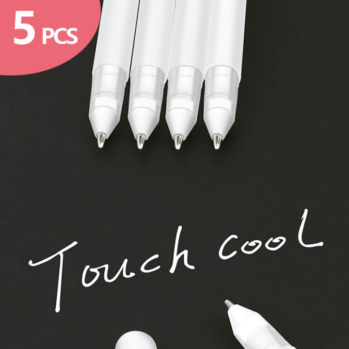 5 PCS White Manga Marker Pens Set 0.8 mm Permanent ink Scrapbook Tire ...