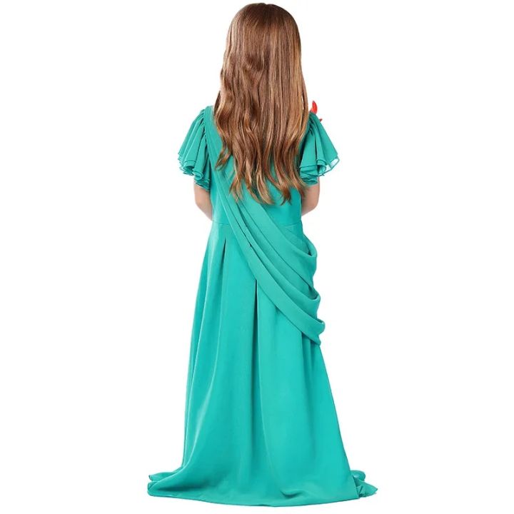 Children Statue of Liberty Cosplay Outfit Ancient Greek Roman Robe Girl ...