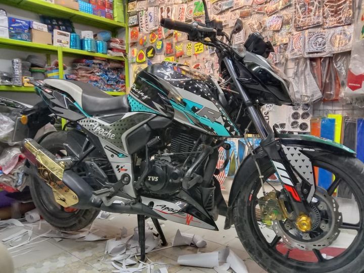 rtr 4v black bike modified decals sticker set | Daraz.com.bd