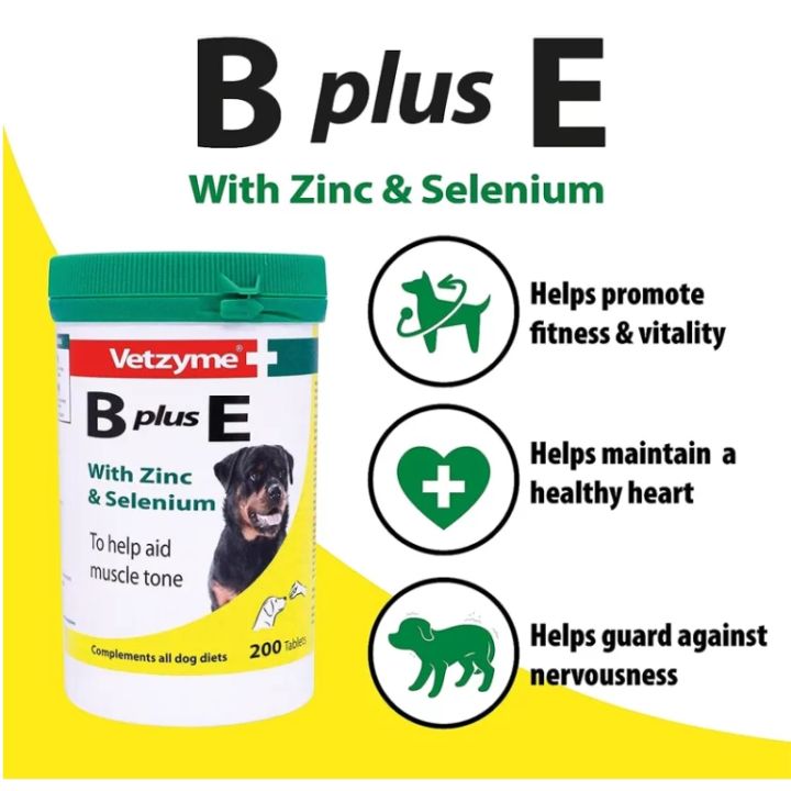 Vetzyme B Plus E Dog Vitamin Tablets With Zinc And Selenium | Daraz.lk