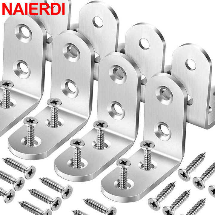 NAIERDI 10PCS 90 Degree Angle Corner Brackets Stainless Steel Corner ...