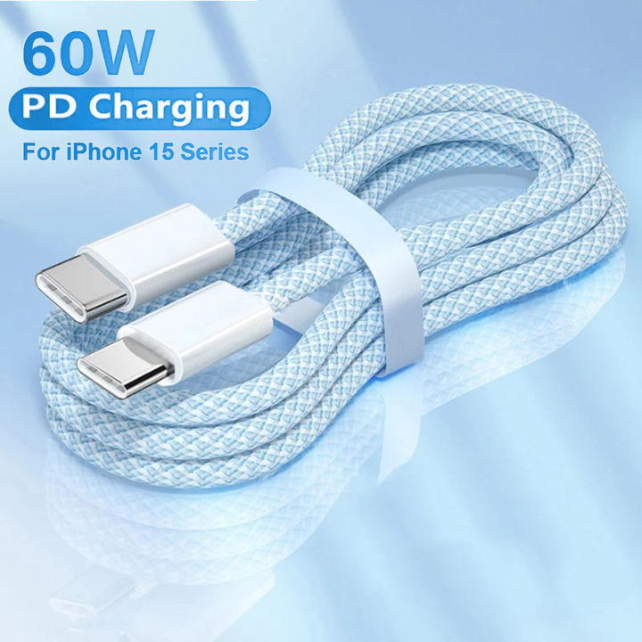 PD 60W USB C to Type C Color Cable Fast Charging Data Cable For iphone ...