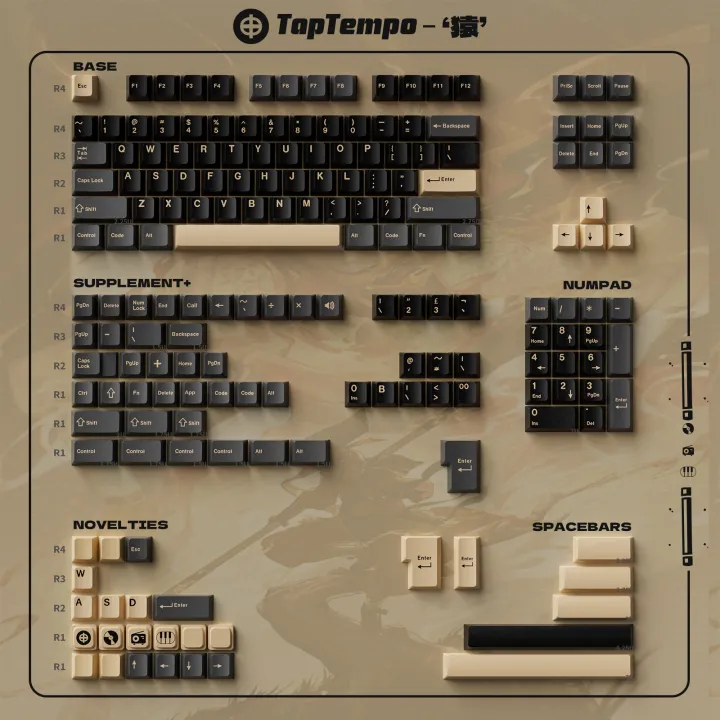 180 keys GMK Clones Ape Keycaps Cherry Profile Double Shot Keycap For ...