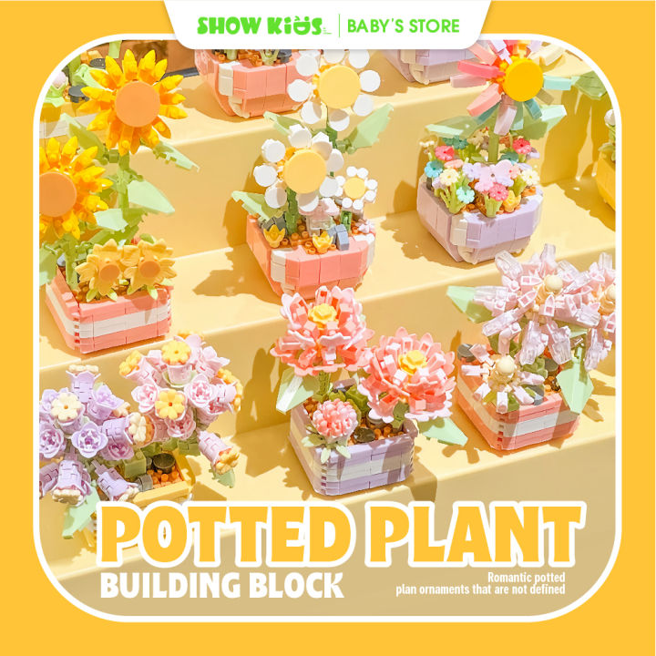 DIY Flower Building Blocks Small Succulent Potted Plants Decorations ...