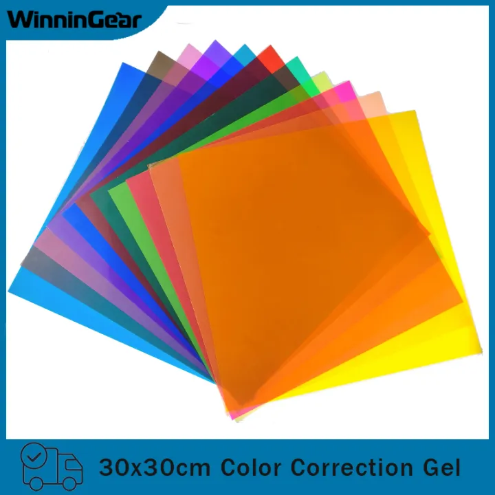 30x30cm 11Pcs PVC Gel Light Filter Color Correction Colored Overlays ...