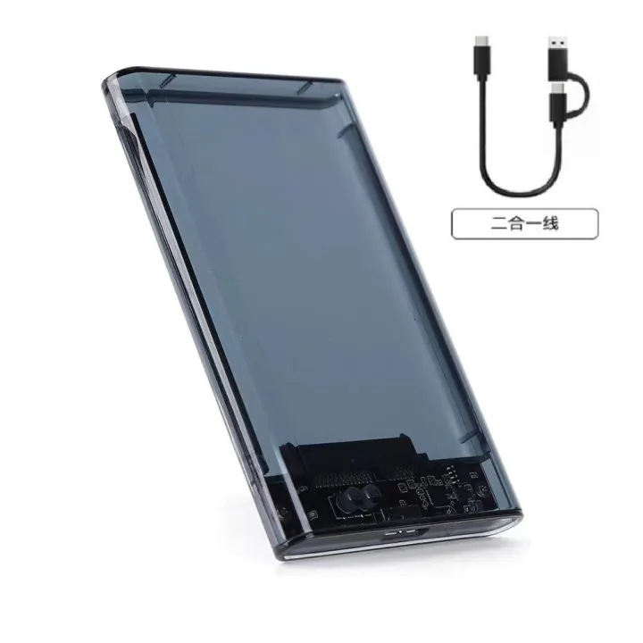 USB 3.0 Transparent HDD Enclosure 2.5" ,Type C Micro Cable External ...