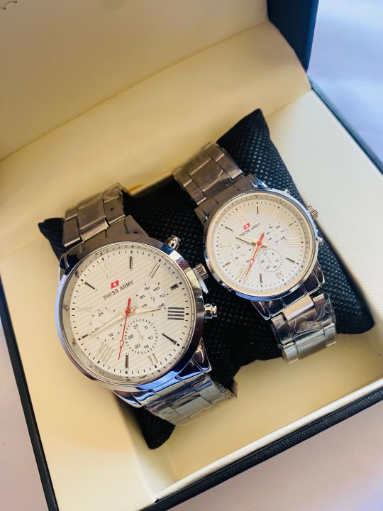 Couple watch - silver | Daraz.lk