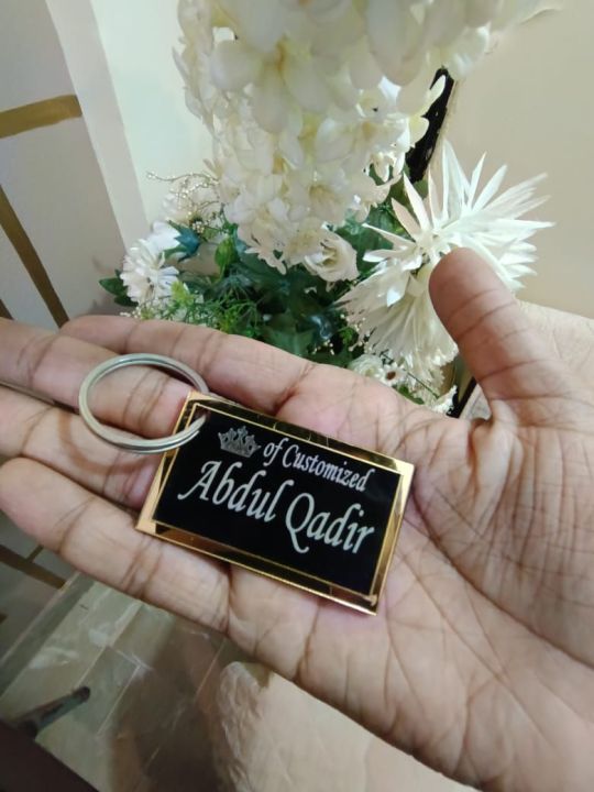 Customized name engraving acrylic keychain | Daraz.pk
