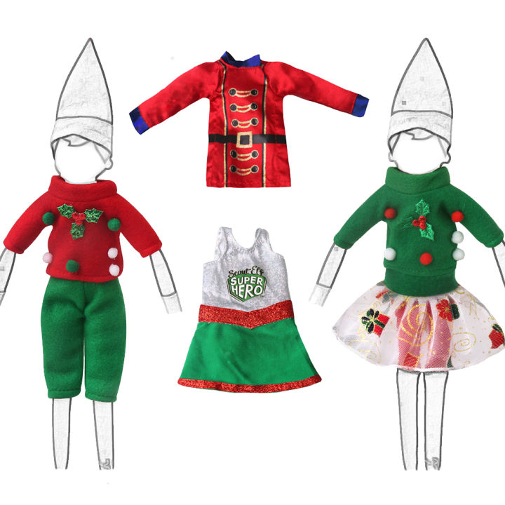 37 cm Elf Doll Accessories Elves Clothes Suit Christmas Red Boy Dolls ...