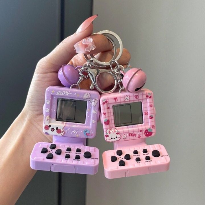 🔥Ready to ship🔥Keychain Game Boy cartoon real playable puzzle game tank ...