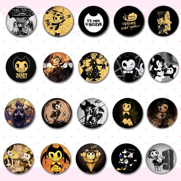 B-Bendy And The Ink M-Machines Badges Round Brooch Cute Cartoon Idol ...