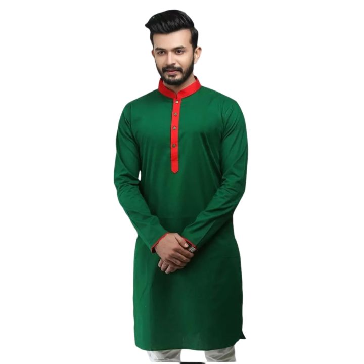victory Day spcial lal sobuj colour er panjabi for men | Daraz.com.bd