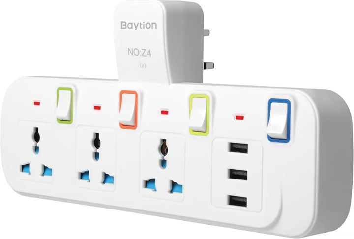 TOBO Multi plug Extension Board, Wall Socket Extension, 2 USB Mobile ...