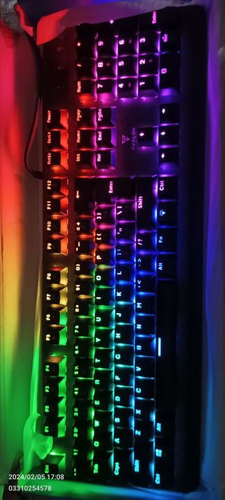 Avalon RGB Mechanical Gaming Keyboard 15 Motion Light Modes Blue Switch ...